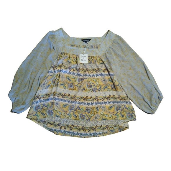 DAVI & DANI | Tops | New Davi Dani Plus Size 3x Top Boho Sheer Balloon ...